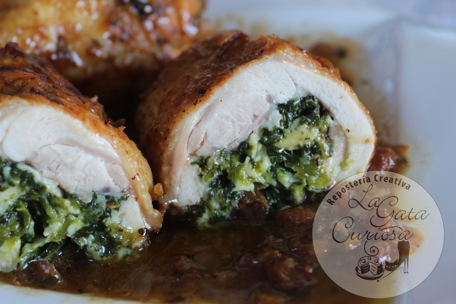 La Gata Curiosa: ROLLITOS DE POLLO CON ESPINACAS Y QUESO FRESCO A LAS ...