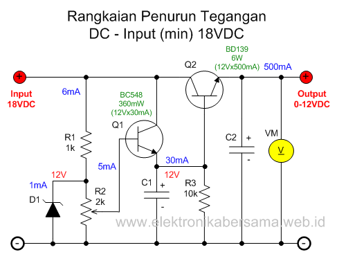 Penjelasan dan Perhitungan Rangkaian Penurun Tegangan DC Variable ...