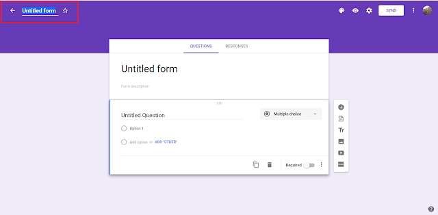 5. Click on the "Untitled question" at the center of the page and edit ...