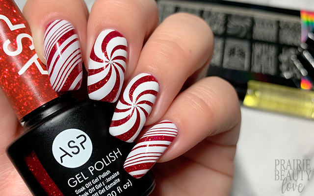 CHRISTMAS NAIL ART: Glittery Red & White Peppermint Candy Nails ...