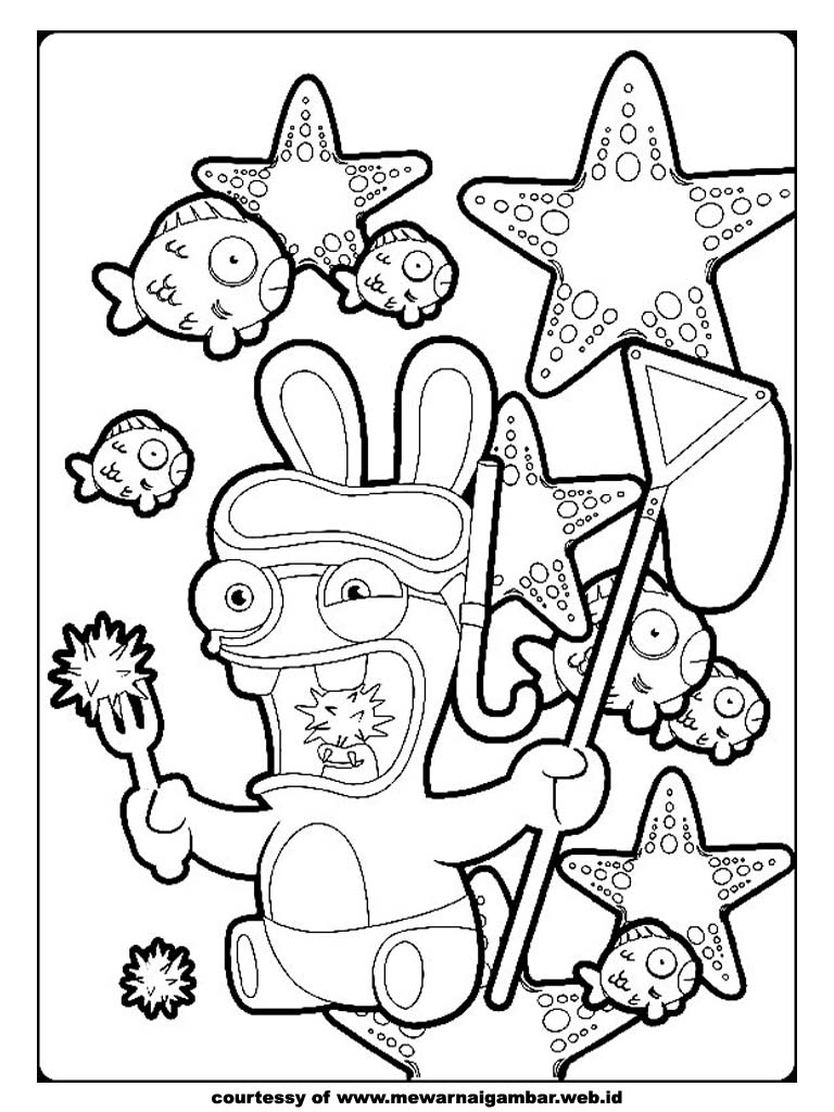 Mewarnai Gambar Kartun Rabbids Invasion | Mewarnai Gambar