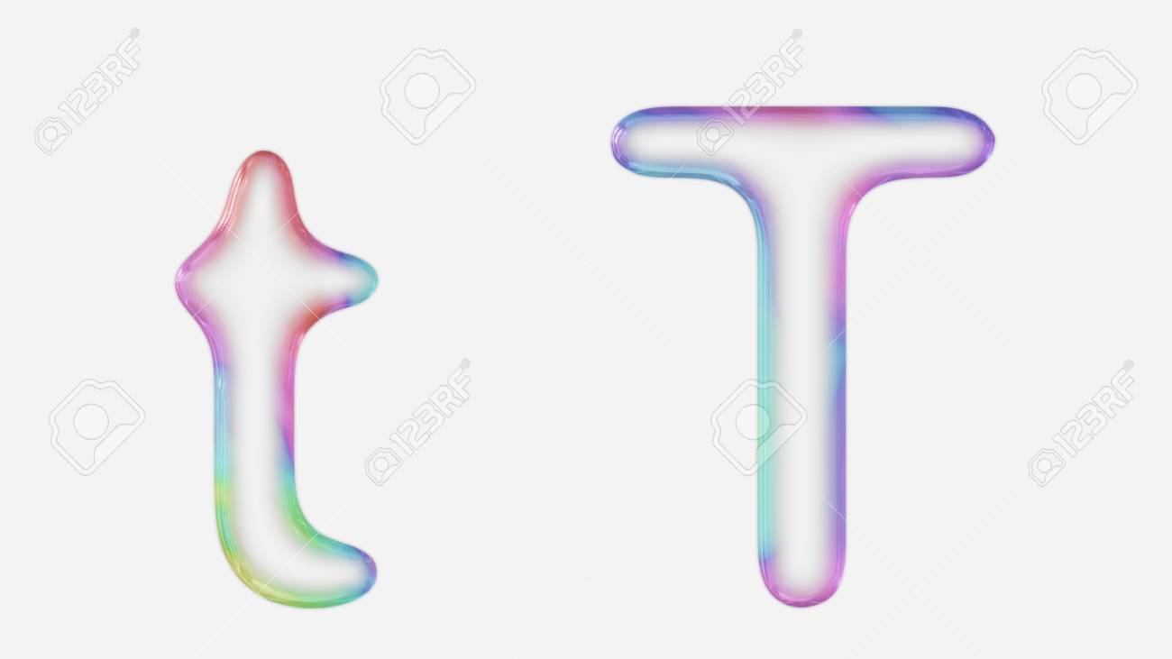 3D Bubble Letter T - Formal Letter