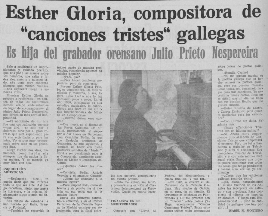 Historia das nosas mulleres ourensás: ESTHER GLORIA PRIETO ALCARAZ