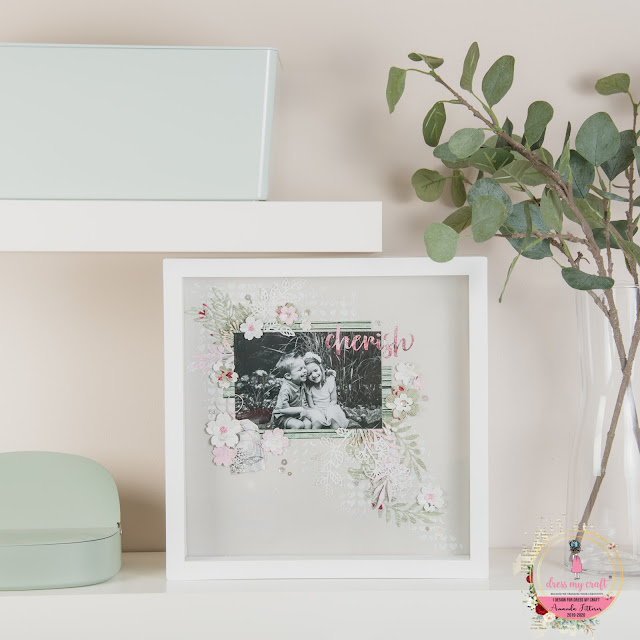 Dress My Craft: Shadow Box Frame featuring the Romantic Roses Collection
