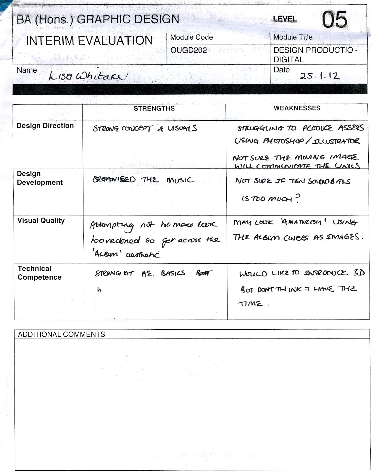 Design Practice: Interim Evaluation