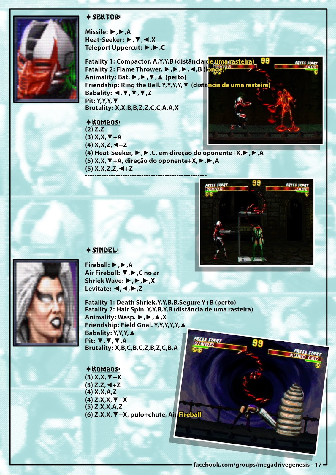 MegaDrive/Genesis: Ultimate Mortal Kombat 3 Move List, cheats e ...