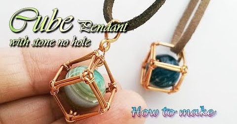 Wire Wrapped Open Cube Pendant Tutorial for Captures Loose Beads or for ...