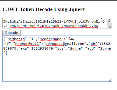 Easy Code Stuff: JWT Token Decode Using Jquery