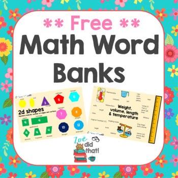The Best of Teacher Entrepreneurs: FREE MATH LESSON - “Math Word Bank”