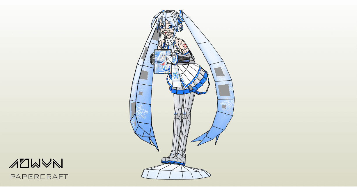 [Papercraft] Figure Miku Snow 2011 - PDF & Pepakura