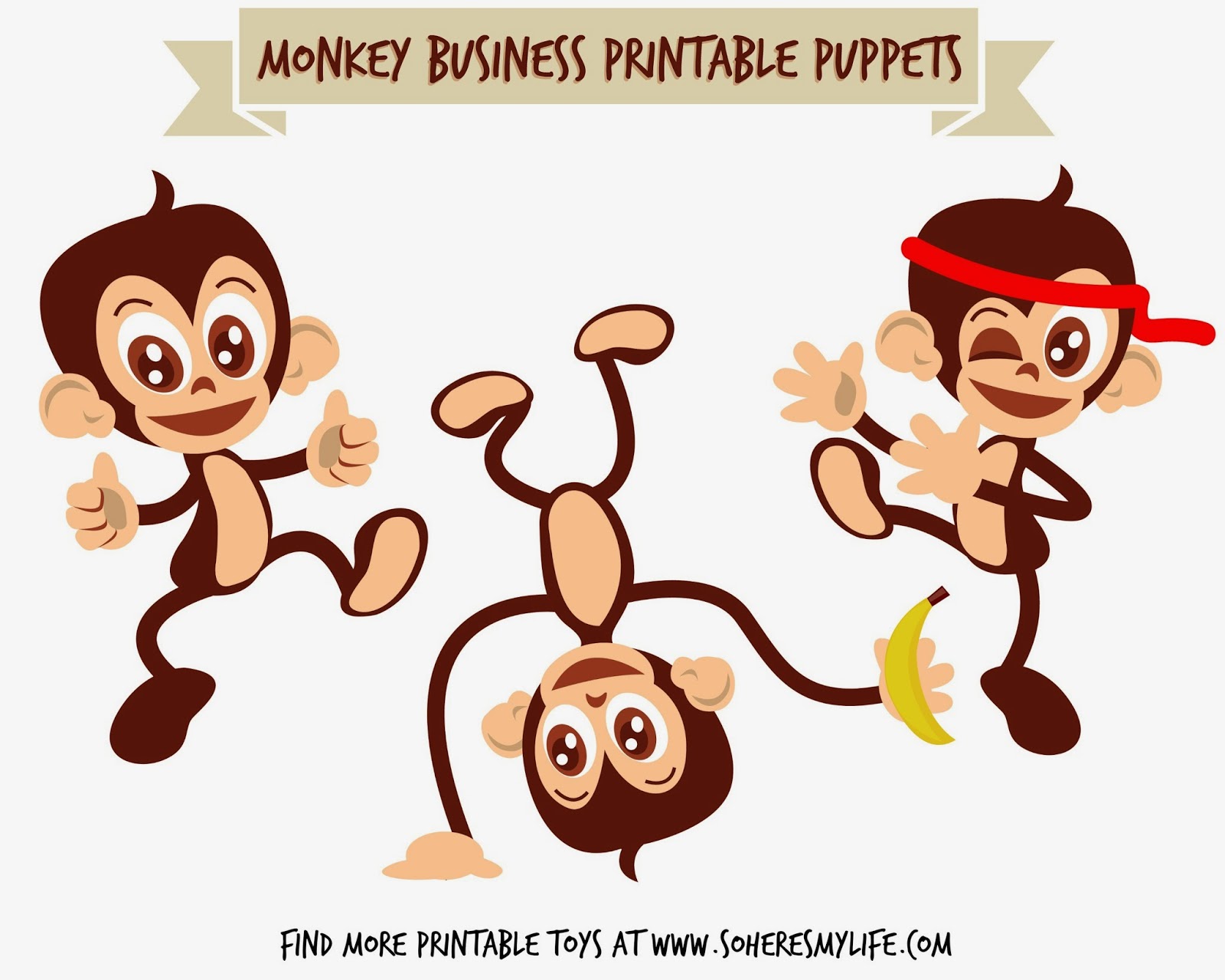 Free Printable Monkey Puppets | So Here's My Life...