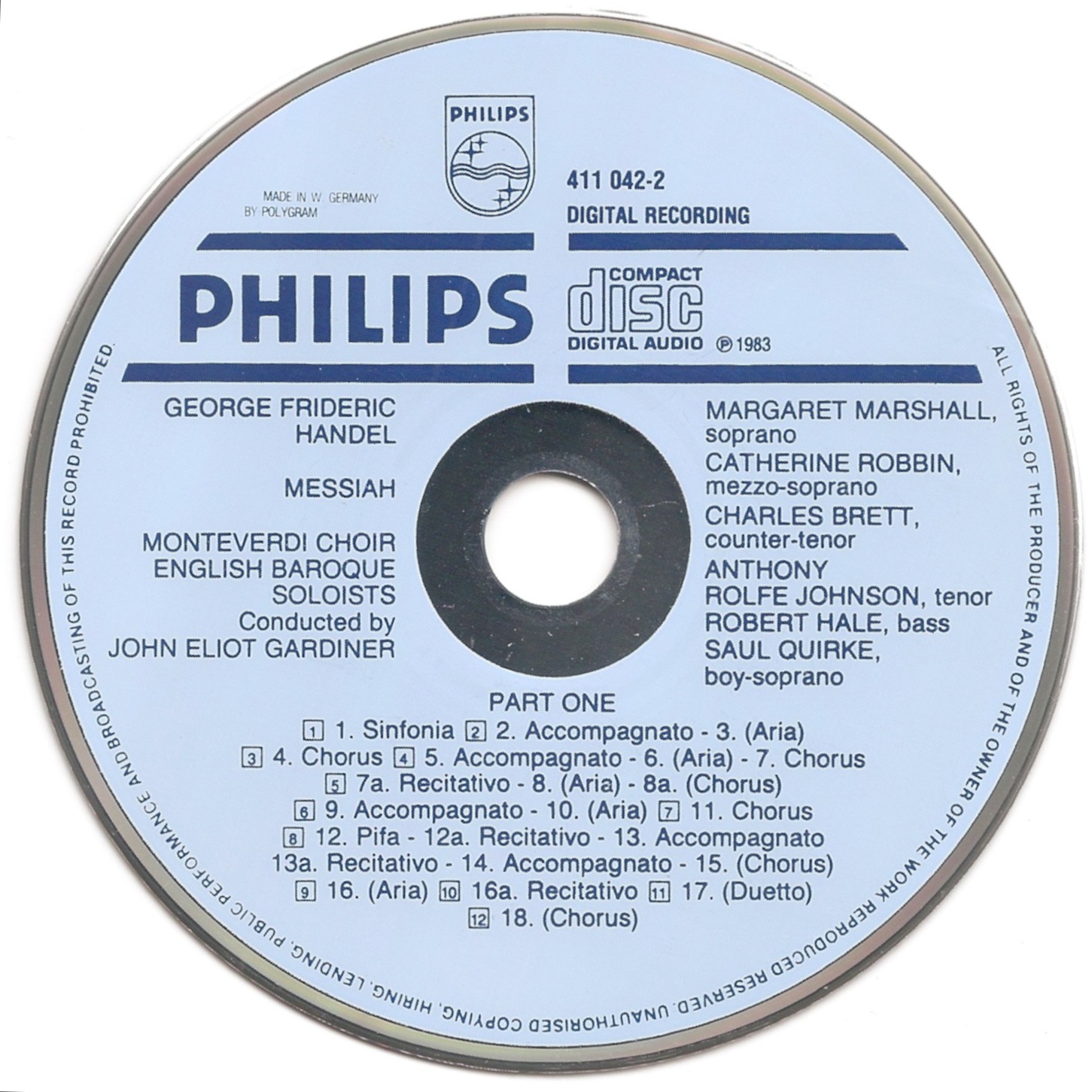 The First Pressing CD Collection: George Frideric Handel - Messiah