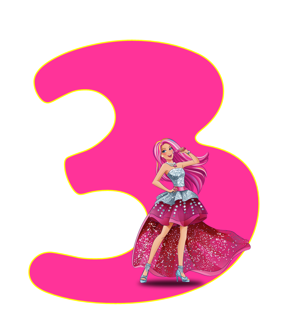 Kits imprimibles gratis : Kit imprimible abecedario y números Barbie