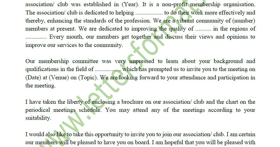 Sample Letter Of Invitation To Join An Association Or A Club sample-letter-of-invitation-to-join-an-association-or-a-club