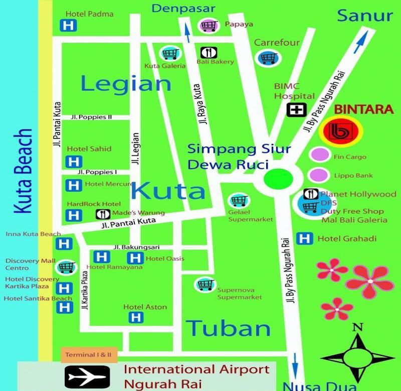 Kuta Beach Area / Kuta Bali ( Part 4 ) { Kuta Streets, Kuta Map } | See ...