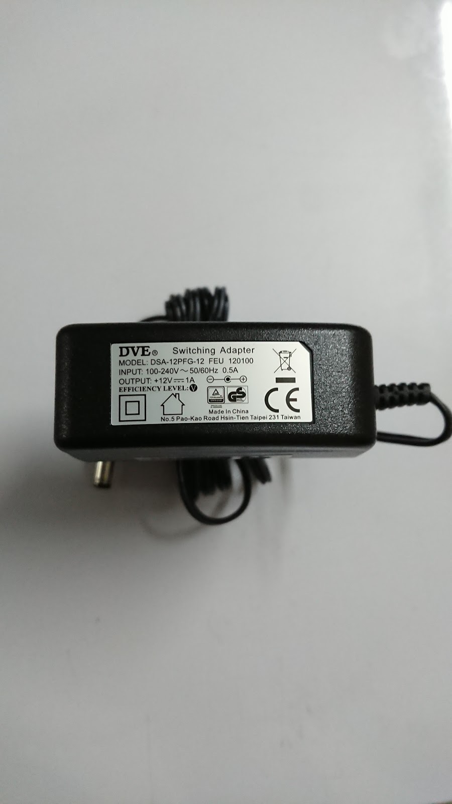 High Quality DC Power Supply 12V 1A Adapter for Ptcl Modem Router