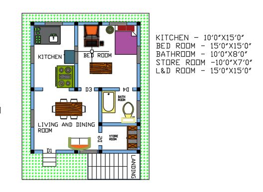 A Good Looking North Facing House Plan With Land Size Of 25 X 30 Feets ...