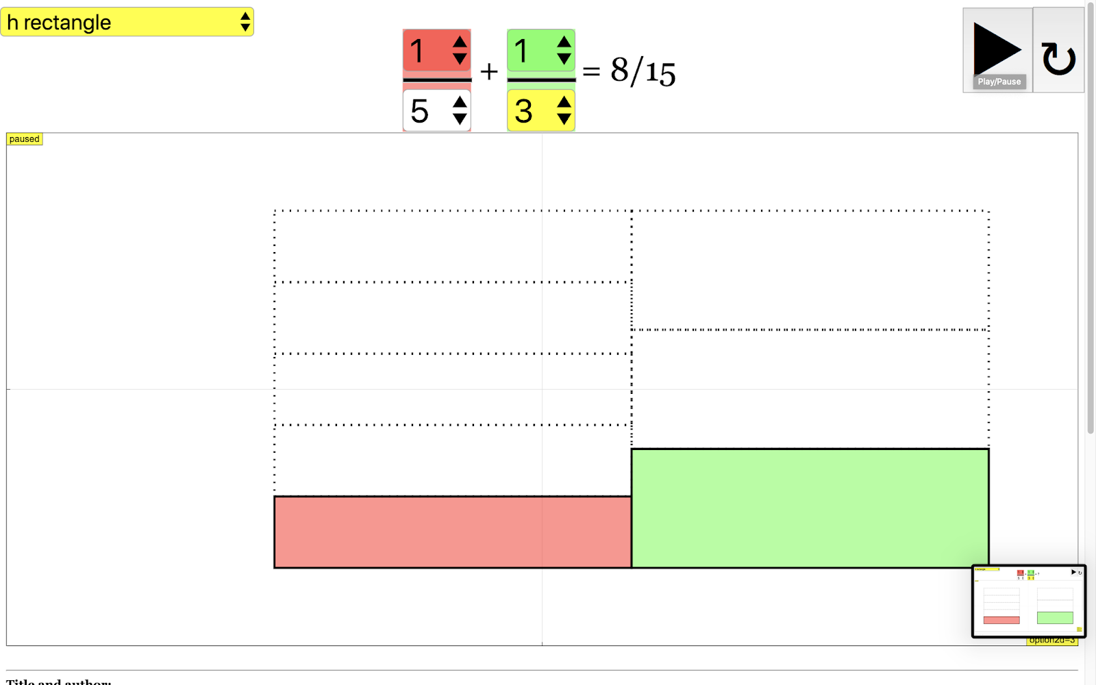 Add And Subtract Fractions Javascript Html5 Applet Simulation Model 8987