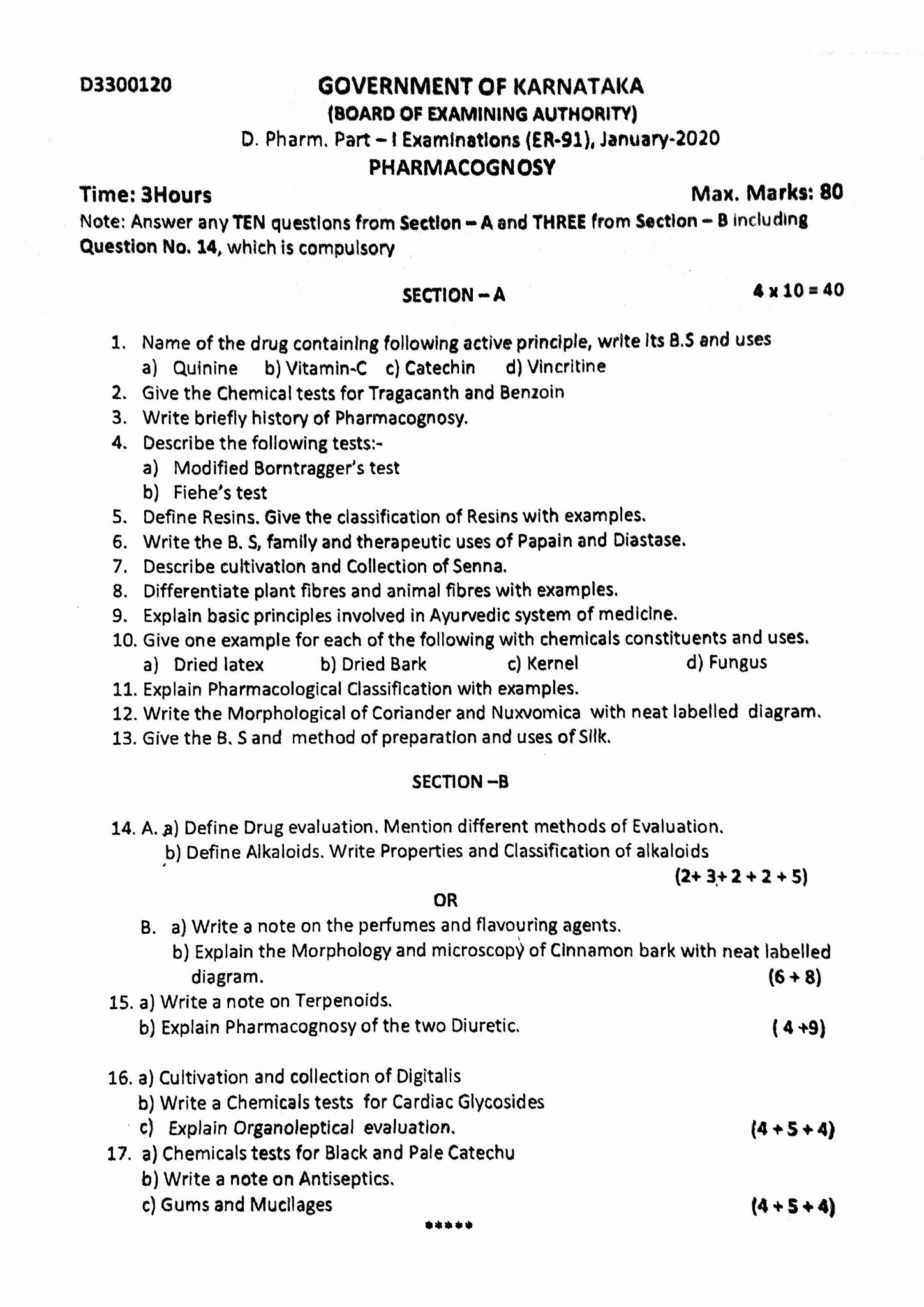 Phyto Chemicals: FIRST D.PHARM PHARMACOGNOSY 24 ANNUAL AND SUPLEMENTARY ...