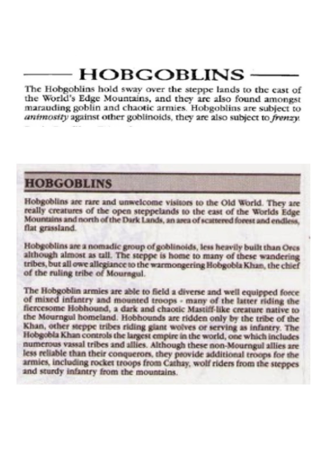 Pointless Anthroplogy - Hobgoblins