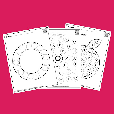 Letter O "10 free Dot Markers coloring pages"