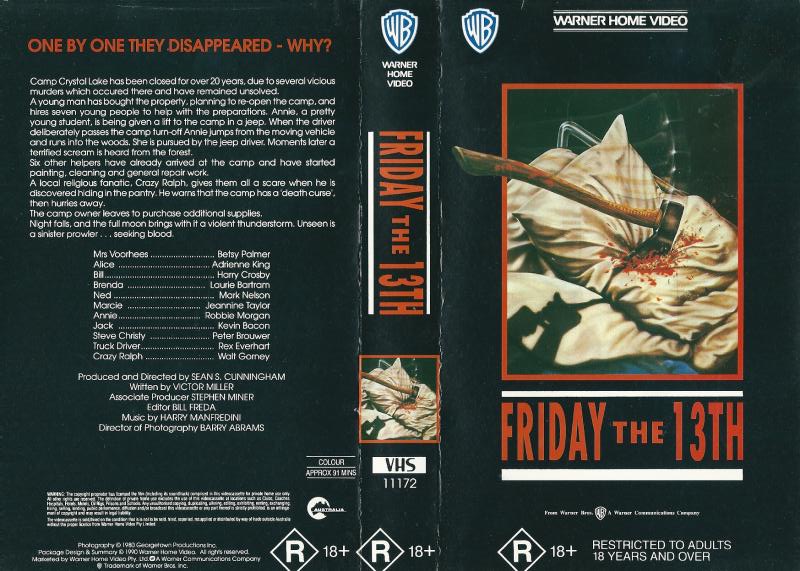 Australian VHS Covers: FRIDAY THE 13TH VHS COLLECTION