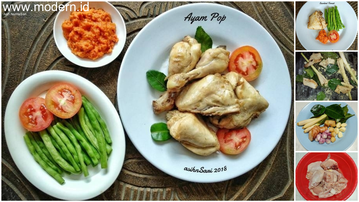 Resep Ayam Pop Khas Minang. Lalapan plus Sambal Tomatnya Bikin Makan ...