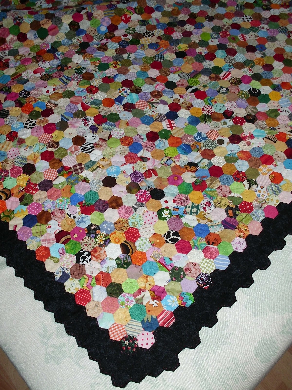 espe patchwork: Colcha mini hexágons