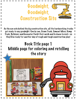 GOODNIGHT, GOODNIGHT, CONSTRUCTION SITE BOOK CRAFT ~ Book Units by Lynn