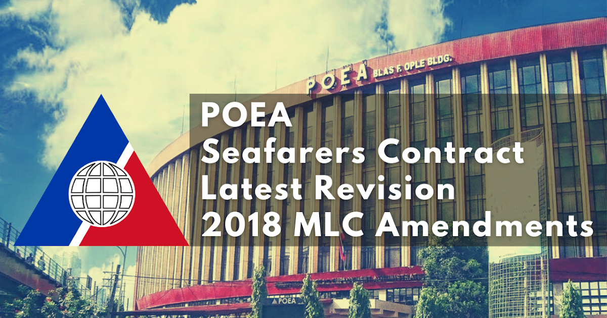 Amendments to the POEA Contract Standard Terms and Conditions ...