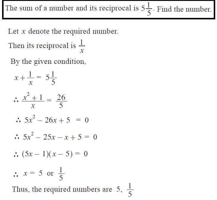 OMTEX CLASSES The Sum Of A Number And Its Reciprocal Is 5 1 5 Find