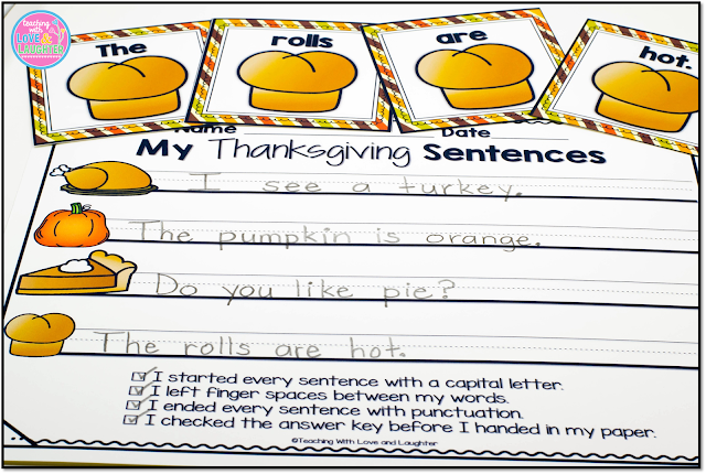 Teaching With Love and Laughter: Thanksgiving Literacy Center Activities