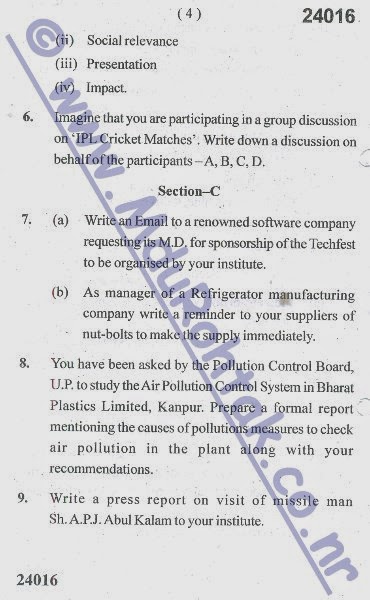 Communication Skills in English - May 2013 - B.Tech. 2nd Semester ...