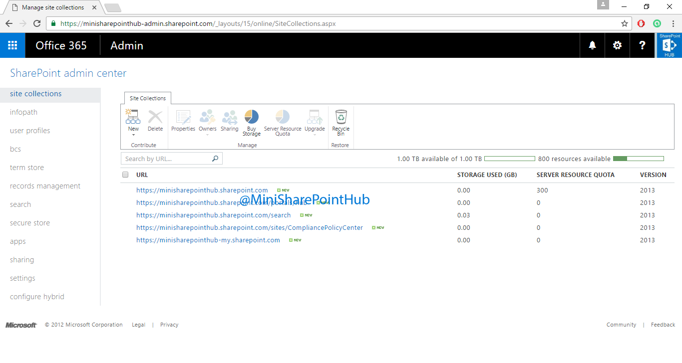 Mini SharePoint Hub: August 2016