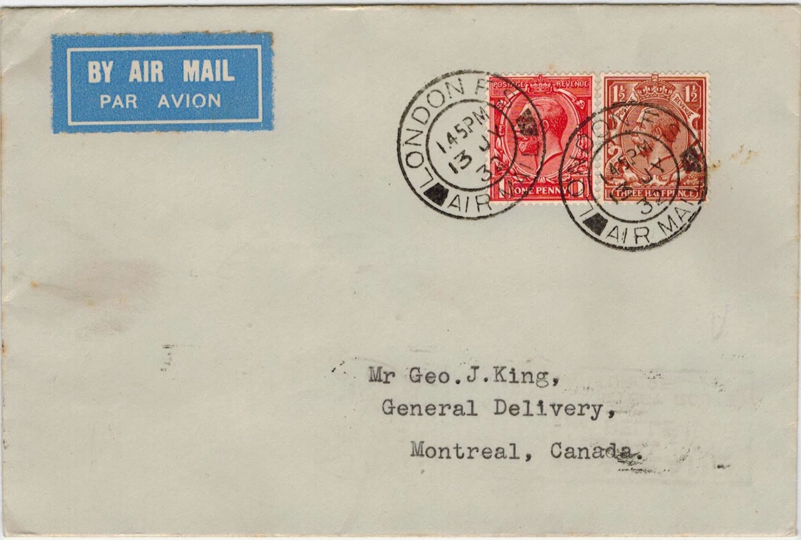 Postal History Corner: 7. Air Mail Letter Rates to the United Kingdom