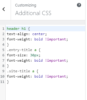Make Titles Bold, Control Font Size and Align Center in Twenty Twenty ...