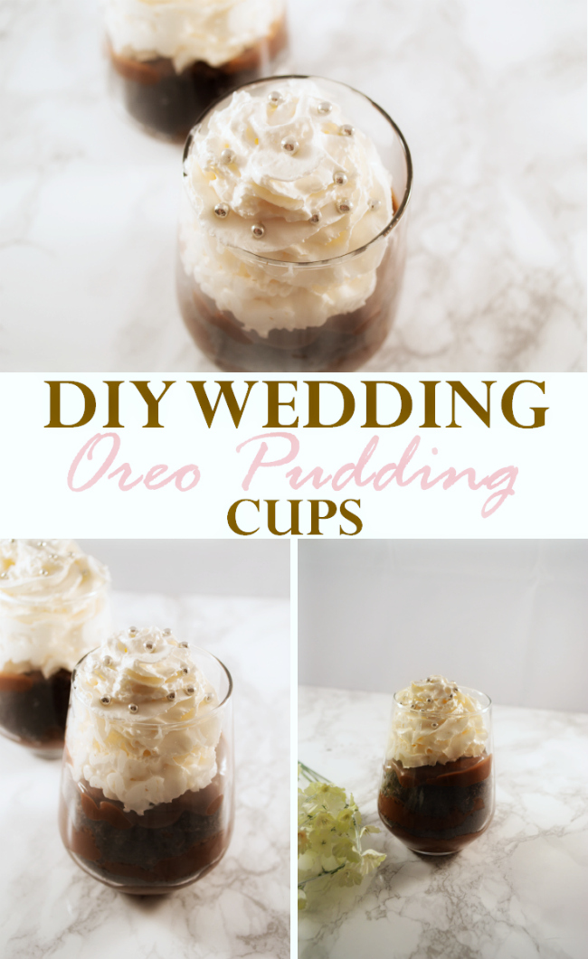 Style, Decor & More: DIY Wedding: Oreo Pudding Cups with Silver Pearls