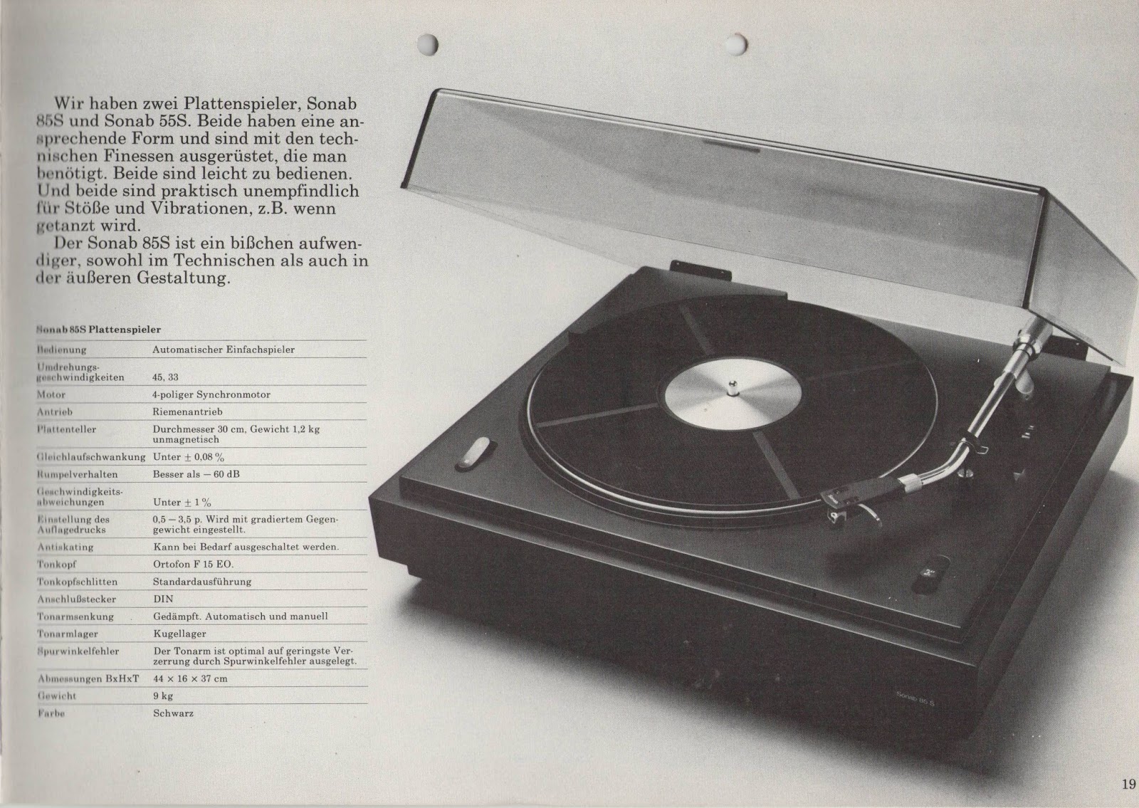 Infrequent Sound [sex.tex] technology: Sonab S85 2-Speed Belt-Drive ...