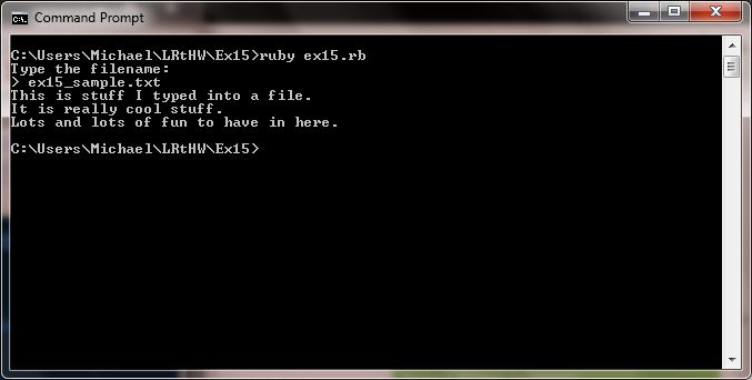 TESTHEAD: Exercise 15: Reading Files: Learn Ruby The Hard Way: Practicum