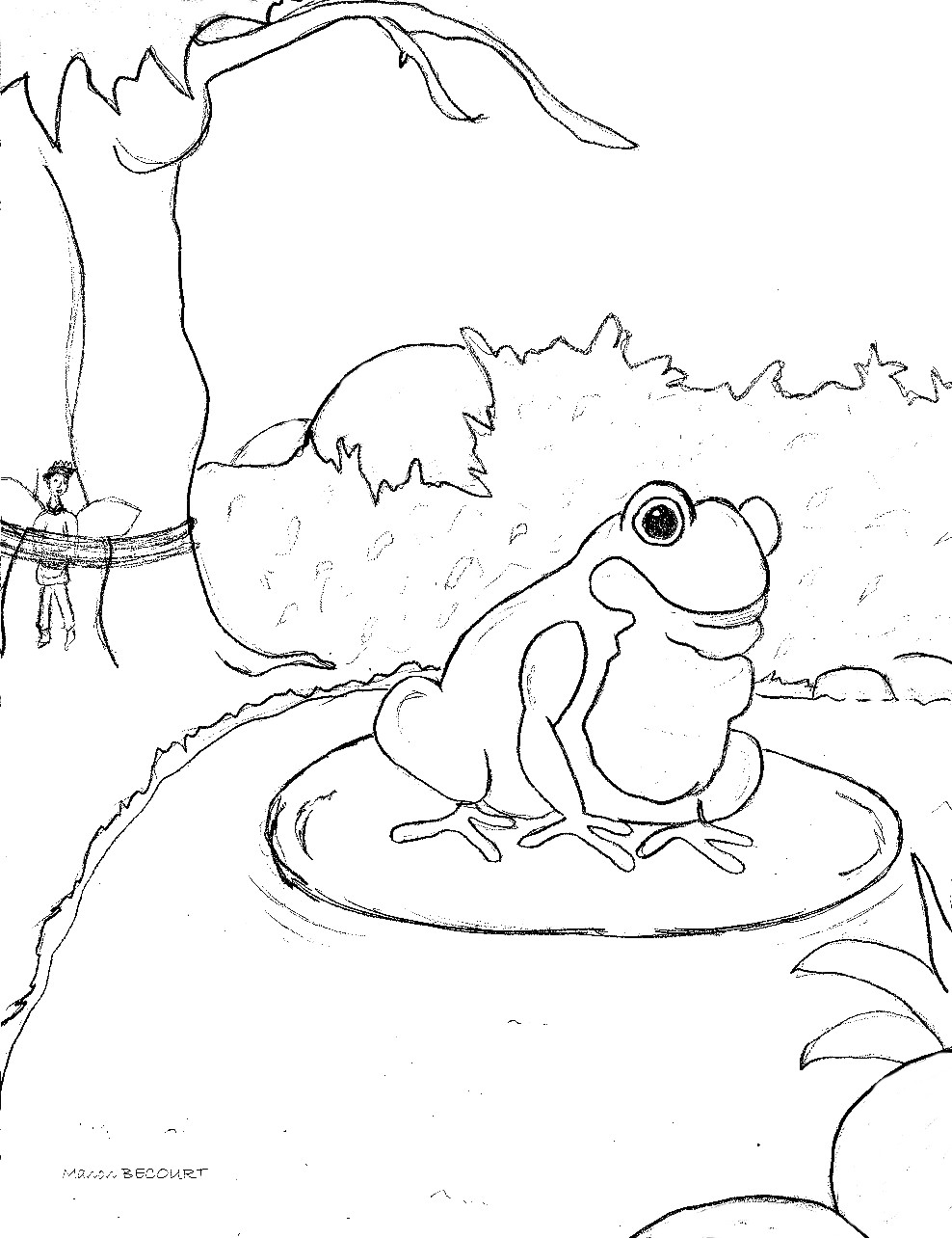 Coloriages Sur Mesure: Dessin à colorier: Le Crapaud tient l'elfe ...
