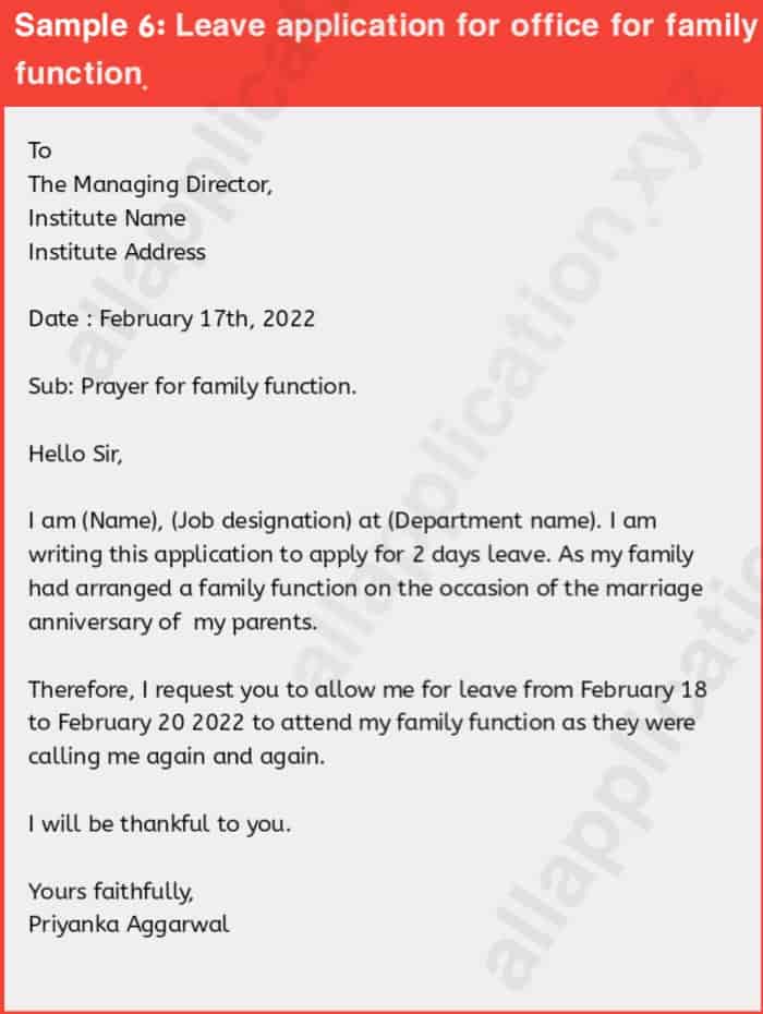 How to Write Leave Application for Office [12 Samples]