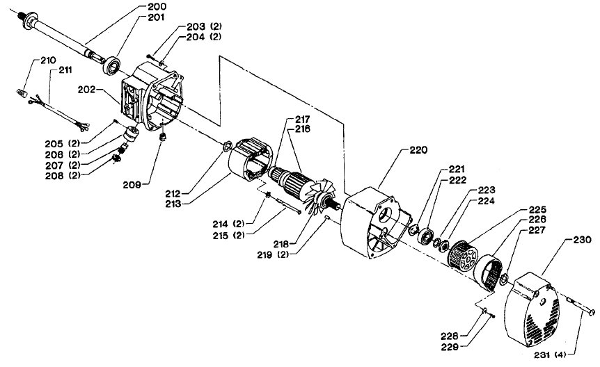 Ac Motor Exploded View ~ Ac Motor Kit Picture