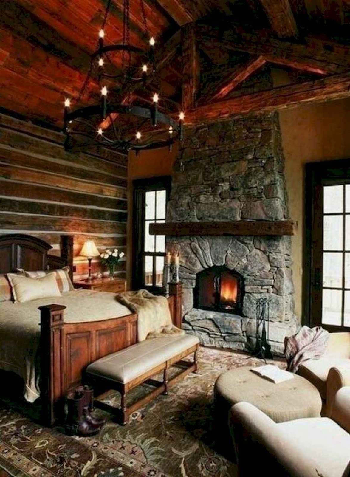 50 Exotic Traditional Fireplace Cabin To Create A Romantic Atmosphere ...