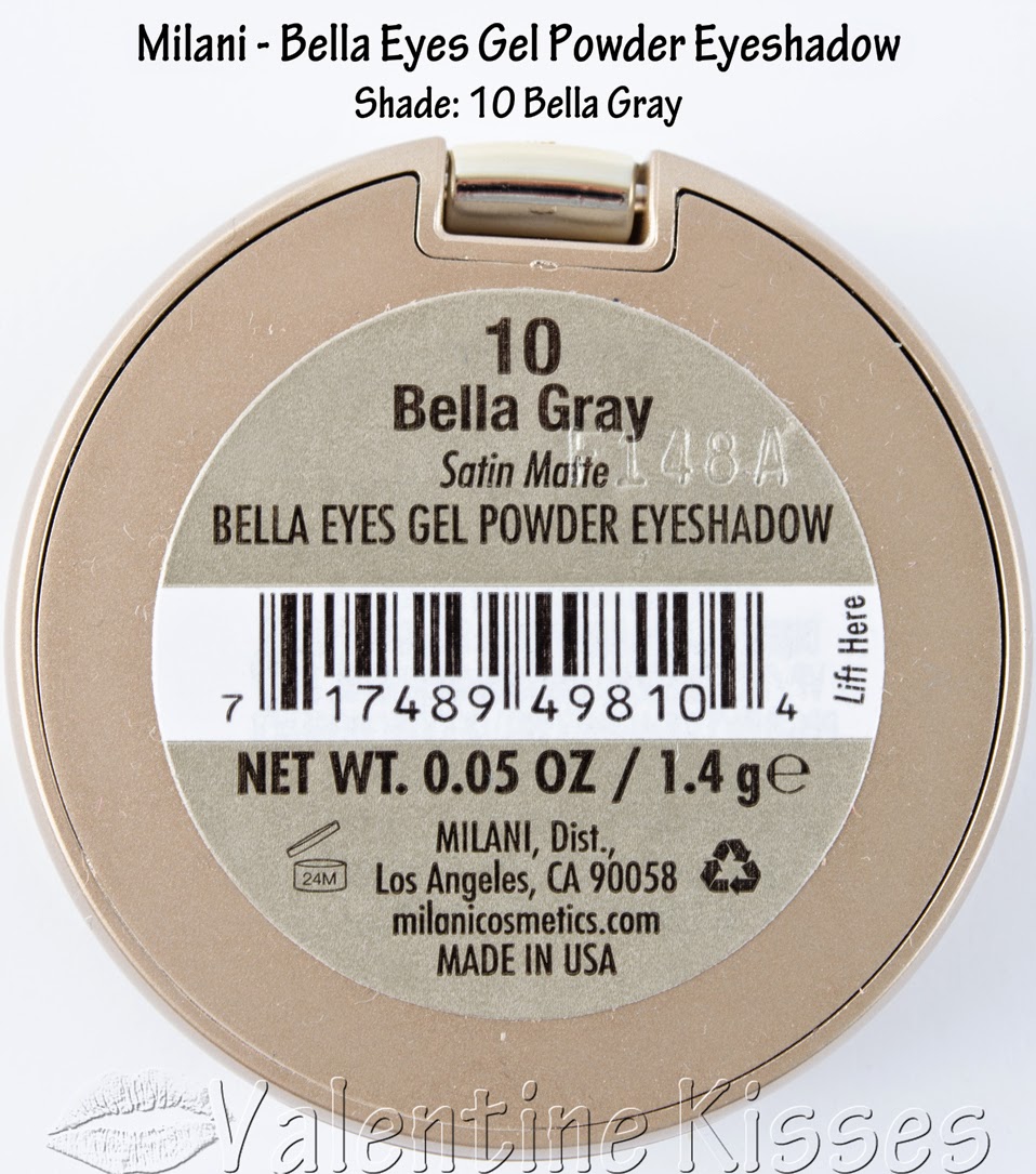 Valentine Kisses: Milani Bella Eyes Gel Powder Eyeshadow - swatches ...