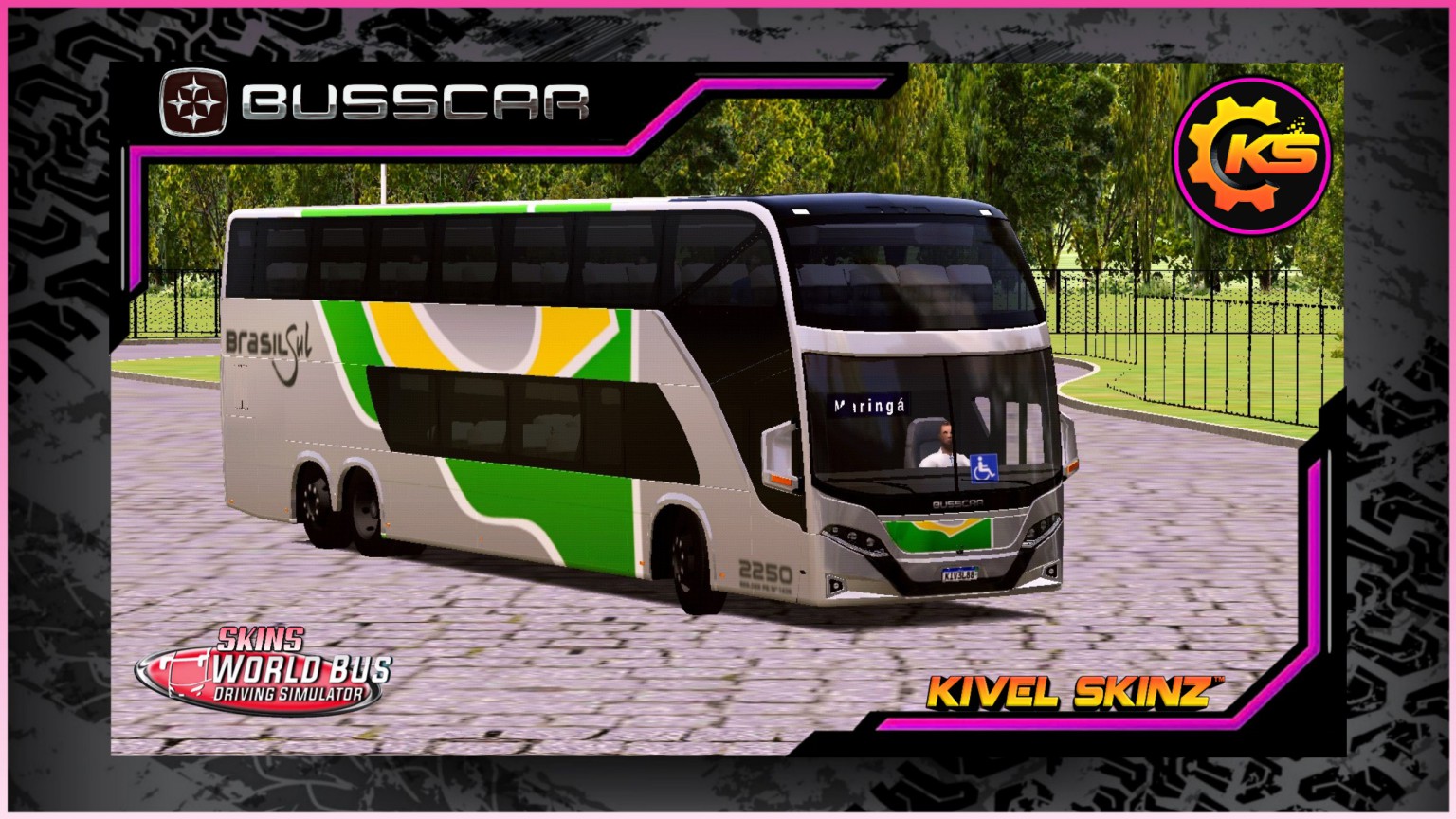 Skins World Bus Driving - Busscar Vissta Buss DD - Viação Brasil Sul
