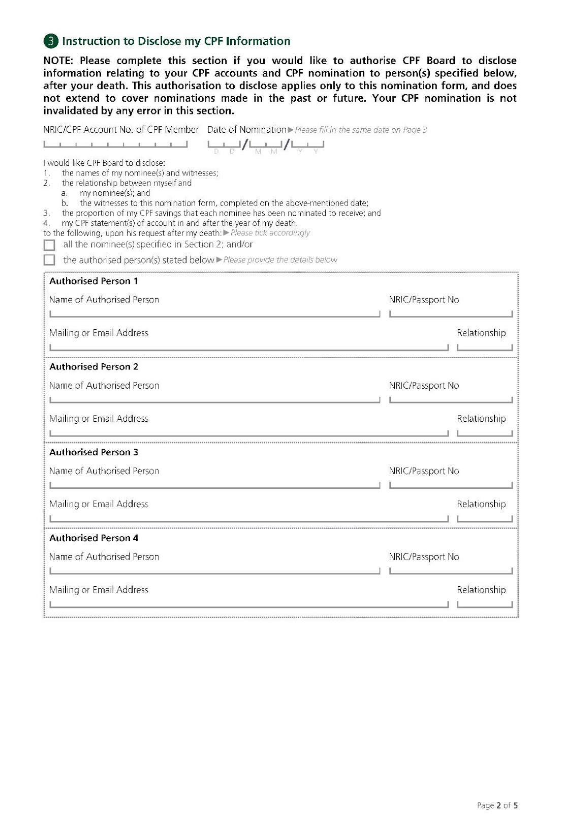Forms19: C.P.F Nomination Form
