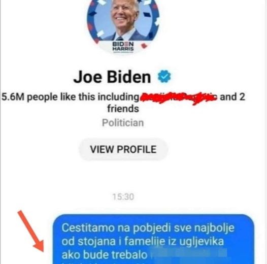 BALKANAC NA FACEBOOKU ČESTITAO BIDENU U INBOX NA POBJEDI: Oplakat ćete ...