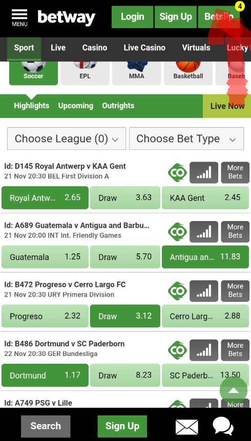 How to place bet on betway using mobile phone