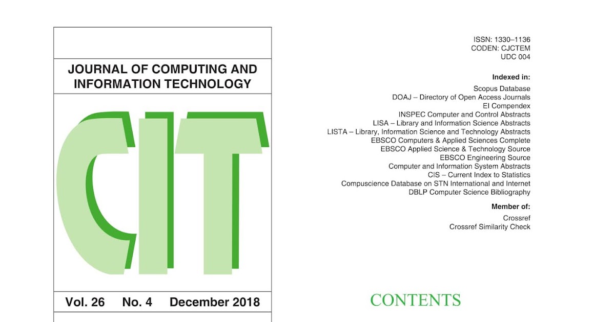 CIT. Journal of Computing and Information Technology
