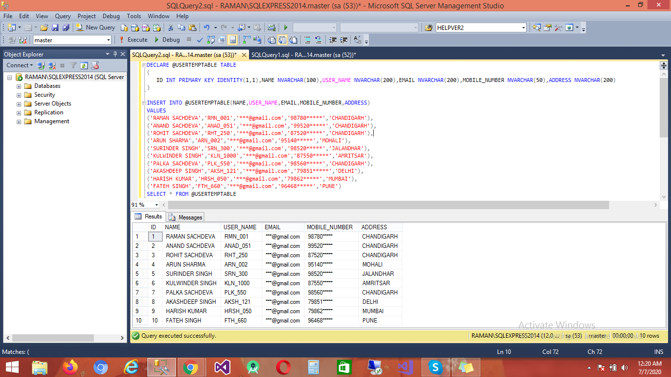 Tech Info Blog On SQL Server Sharp DotCoderz HOW TO INSERT RECORDS IN TEMPORARY TABLE IN Tech Info Blog On SQL Server Sharp DotCoderz HOW TO INSERT RECORDS IN TEMPORARY TABLE IN